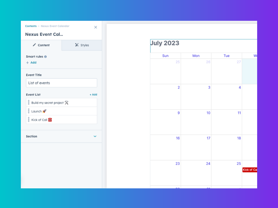 Nexus Event Calendar Module by DigiKat