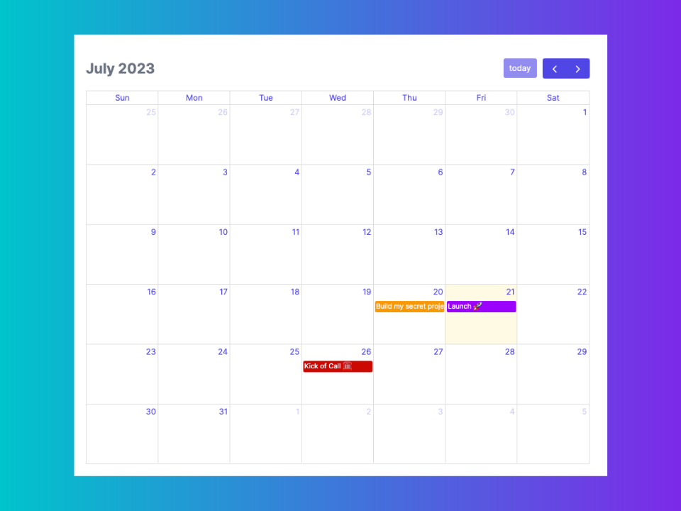 Nexus Event Calendar Module by DigiKat